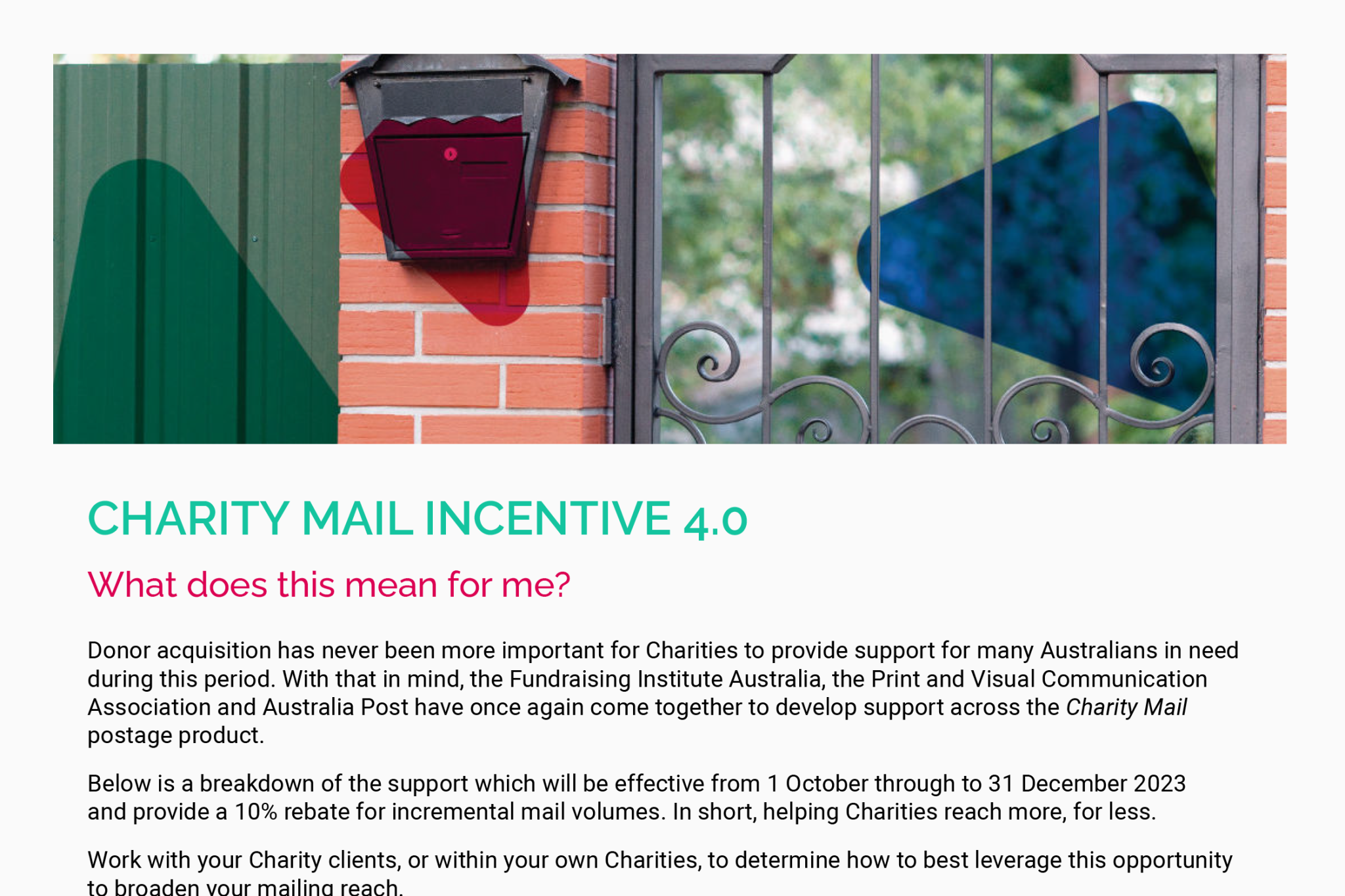 Charity Mail Incentive - Visual Media Association
